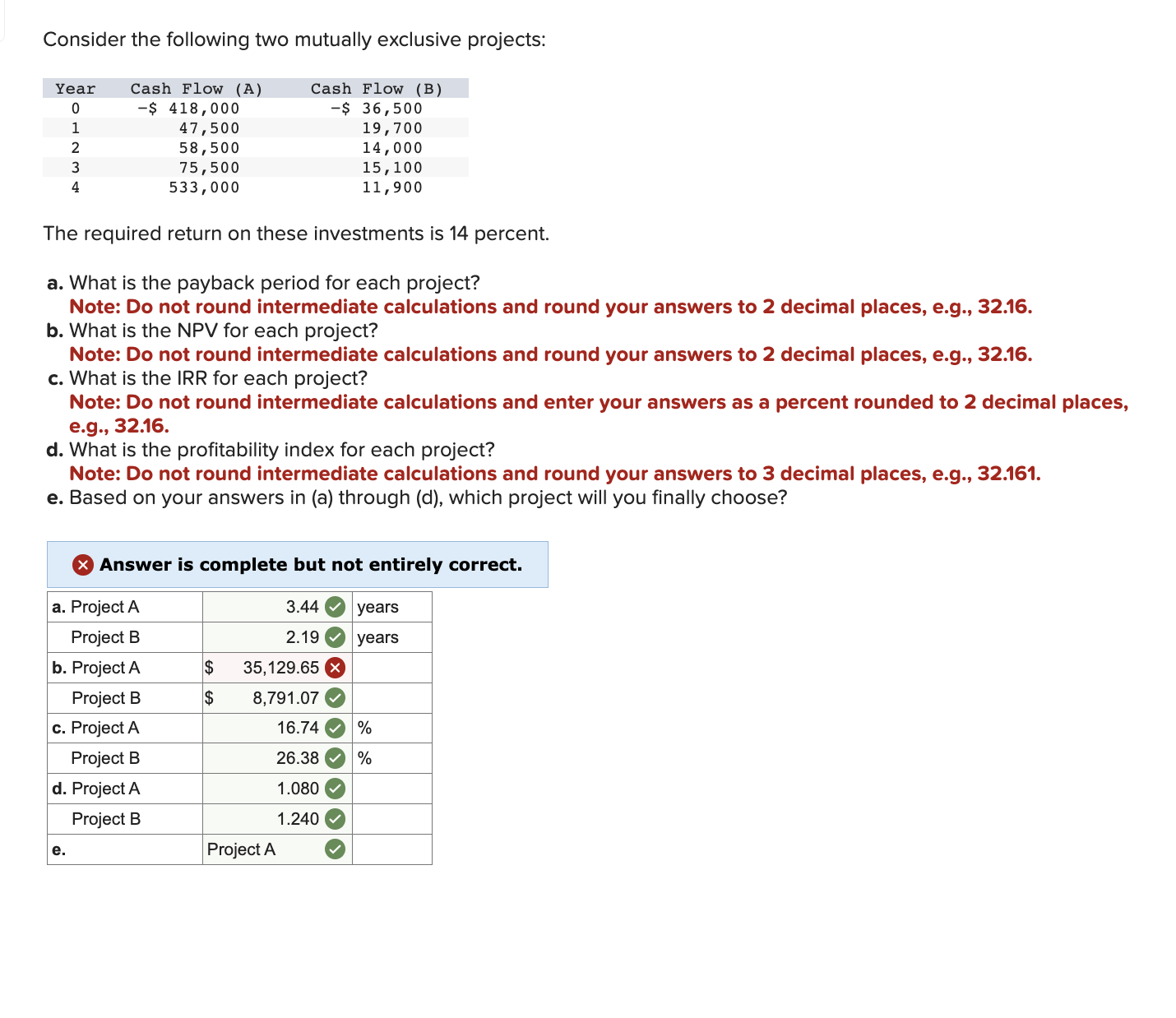 Solved Consider the following two mutually exclusive | Chegg.com