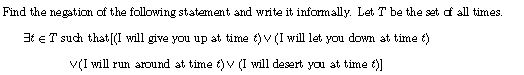 Solved Find the negation of the following statement and | Chegg.com