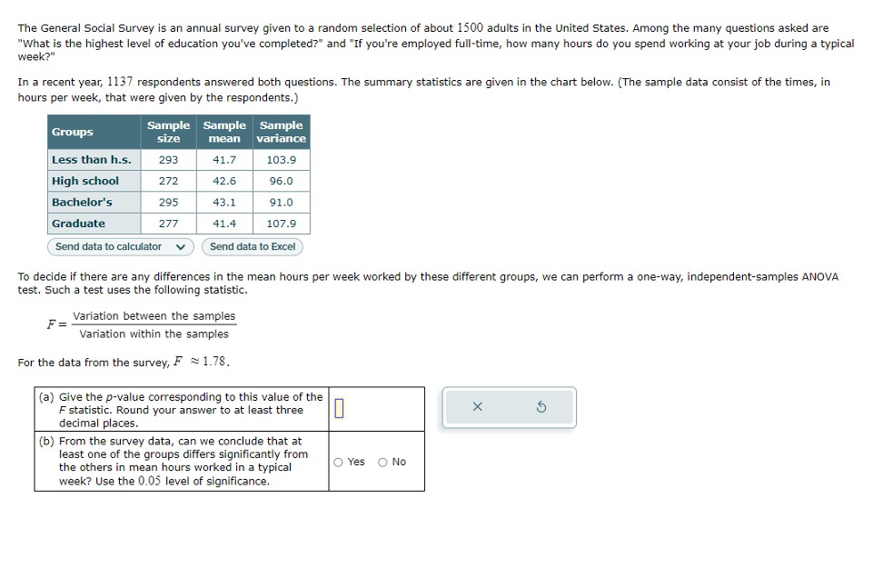 Solved The General Social Survey is an annual survey given | Chegg.com