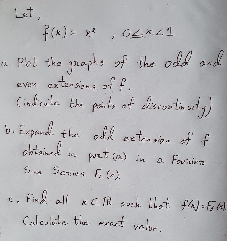 Solved Let, f(x) = x² OLXZ1 a. Plot the graphs of the odd | Chegg.com