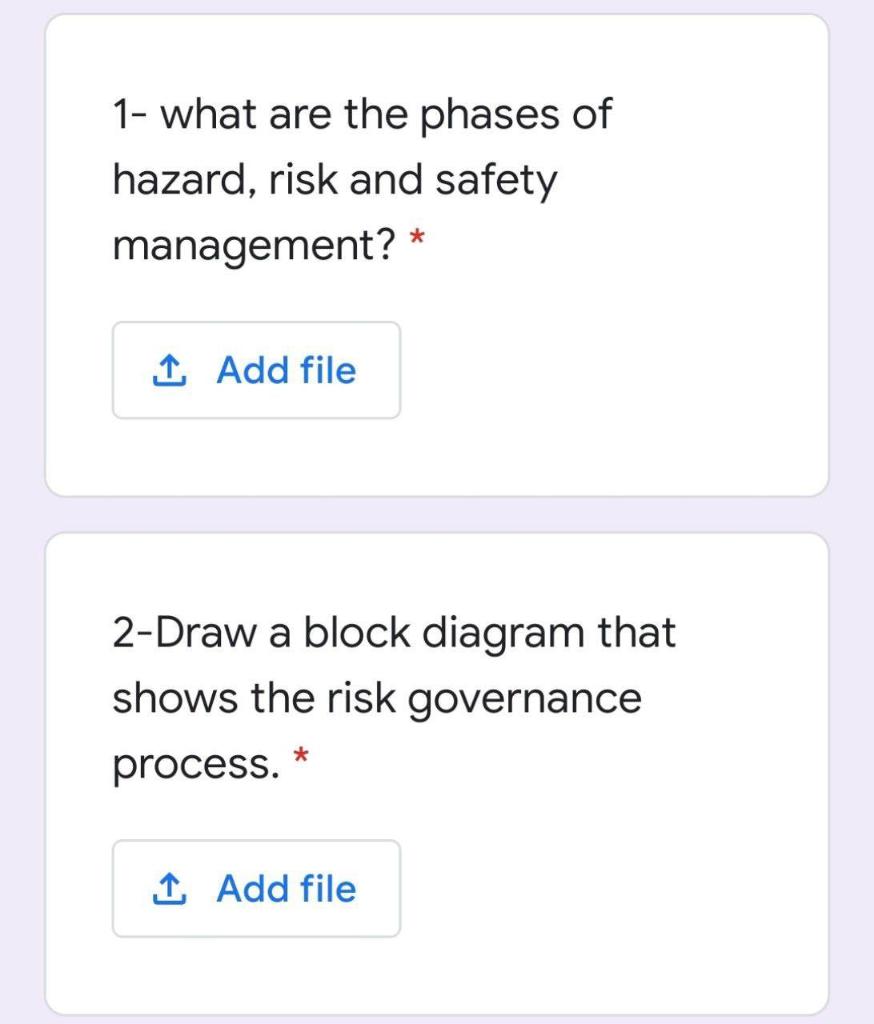 Solved 1- what are the phases of hazard, risk and safety | Chegg.com