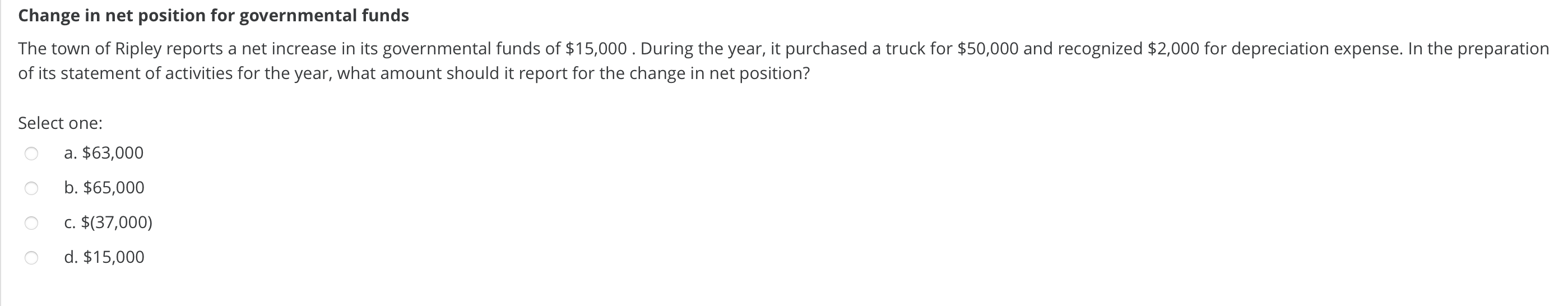 Solved Change in net position for governmental funds The | Chegg.com
