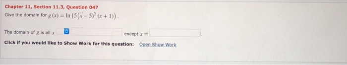Solved Chapter 11, Section 11.3, Question 047 Give the | Chegg.com