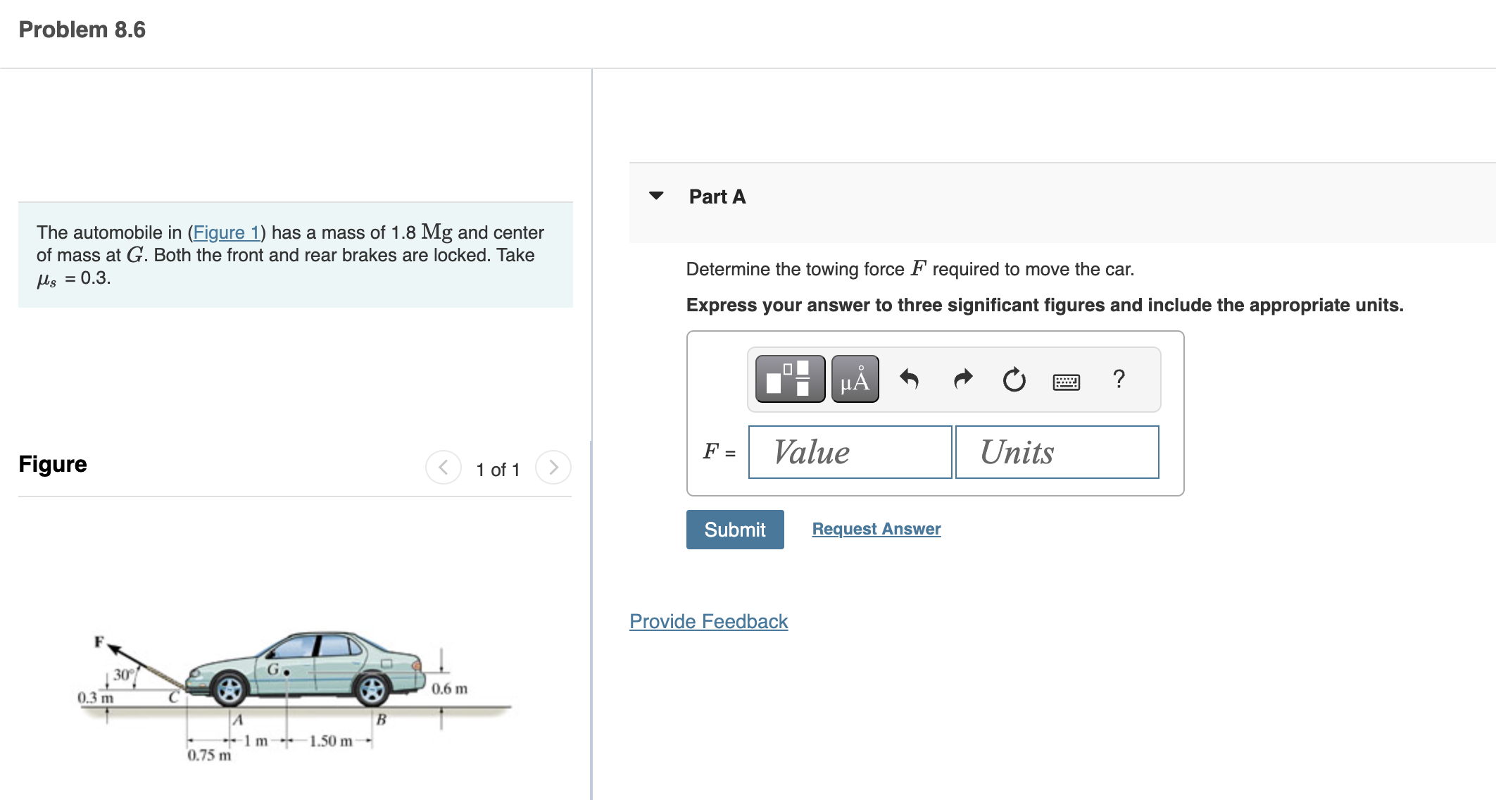 Solved Problem 8.6The automobile in (Figure 1) ﻿has a mass | Chegg.com