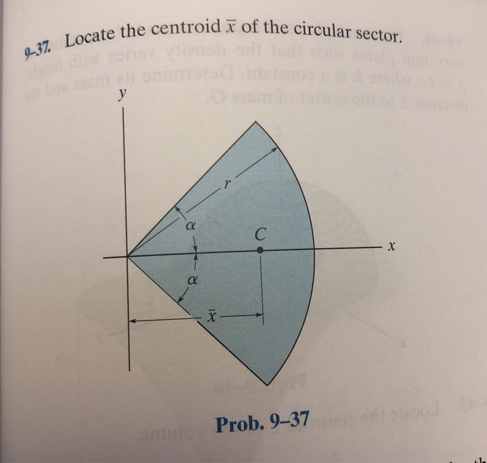 Solved centroid of the circular sector. e-37 Locate the | Chegg.com