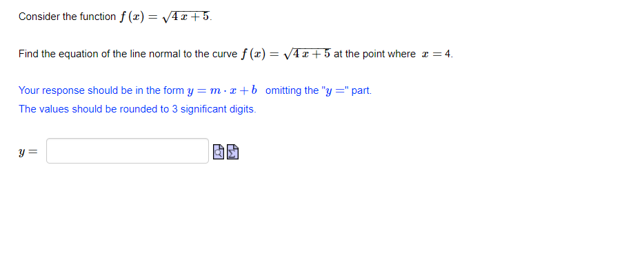Solved Consider the function f(x)=4x+5. Find the equation of | Chegg.com