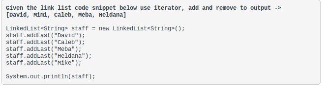 Solved Given the link list code snippet below use iterator, | Chegg.com