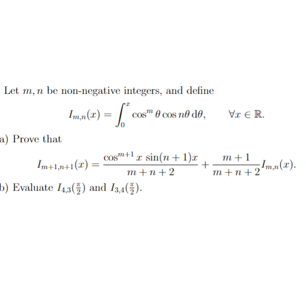 Solved Let m, n be non-negative integers, and define | Chegg.com