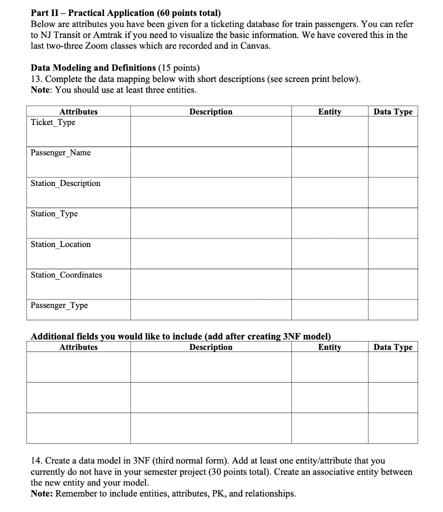 Solved Part II - Practical Application (60 points total) | Chegg.com