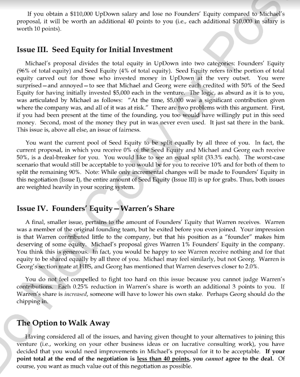 Notes: - You will be negotiating on the four issues | Chegg.com