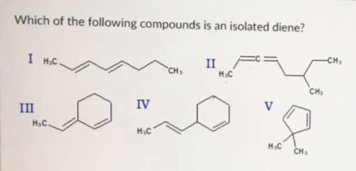 Solved Which of the following compounds is an isolated | Chegg.com