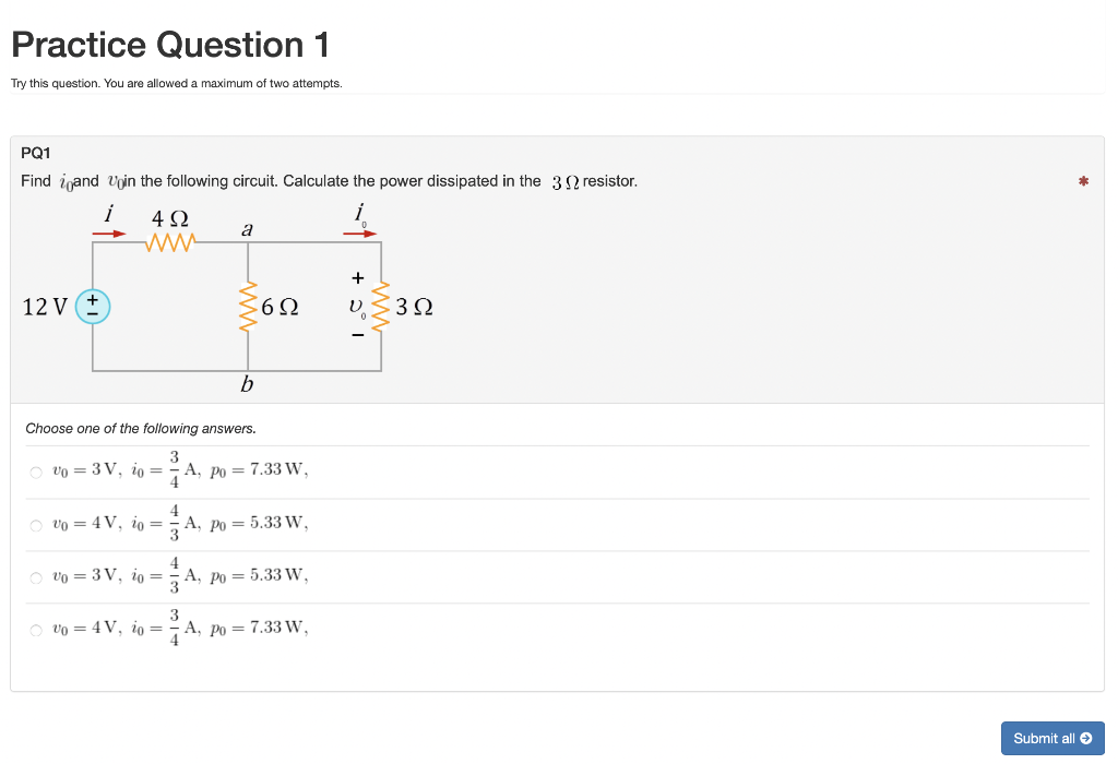 Solved Find i0 and v0 in the following circuit. Calculate | Chegg.com