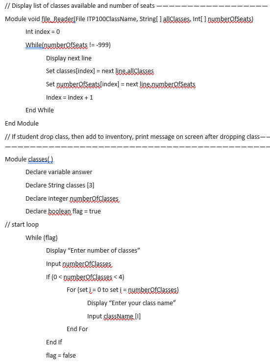 Solved Can you make a hierarchy chart for my Pseudocode | Chegg.com