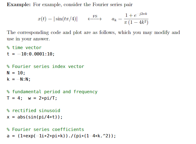 Solved Problem 1: Computing the Fourier series Determine the | Chegg.com
