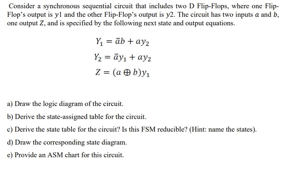 Consider a synchronous sequential circuit that | Chegg.com