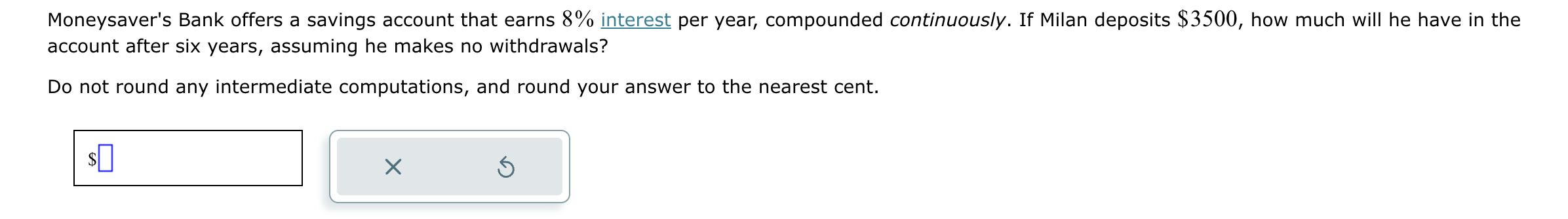Solved Moneysaver's Bank offers a savings account that earns | Chegg.com