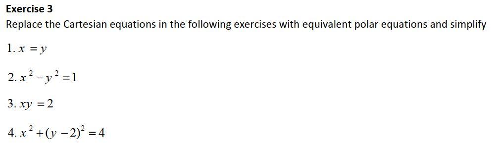Solved Replace the Cartesian equations in the following | Chegg.com