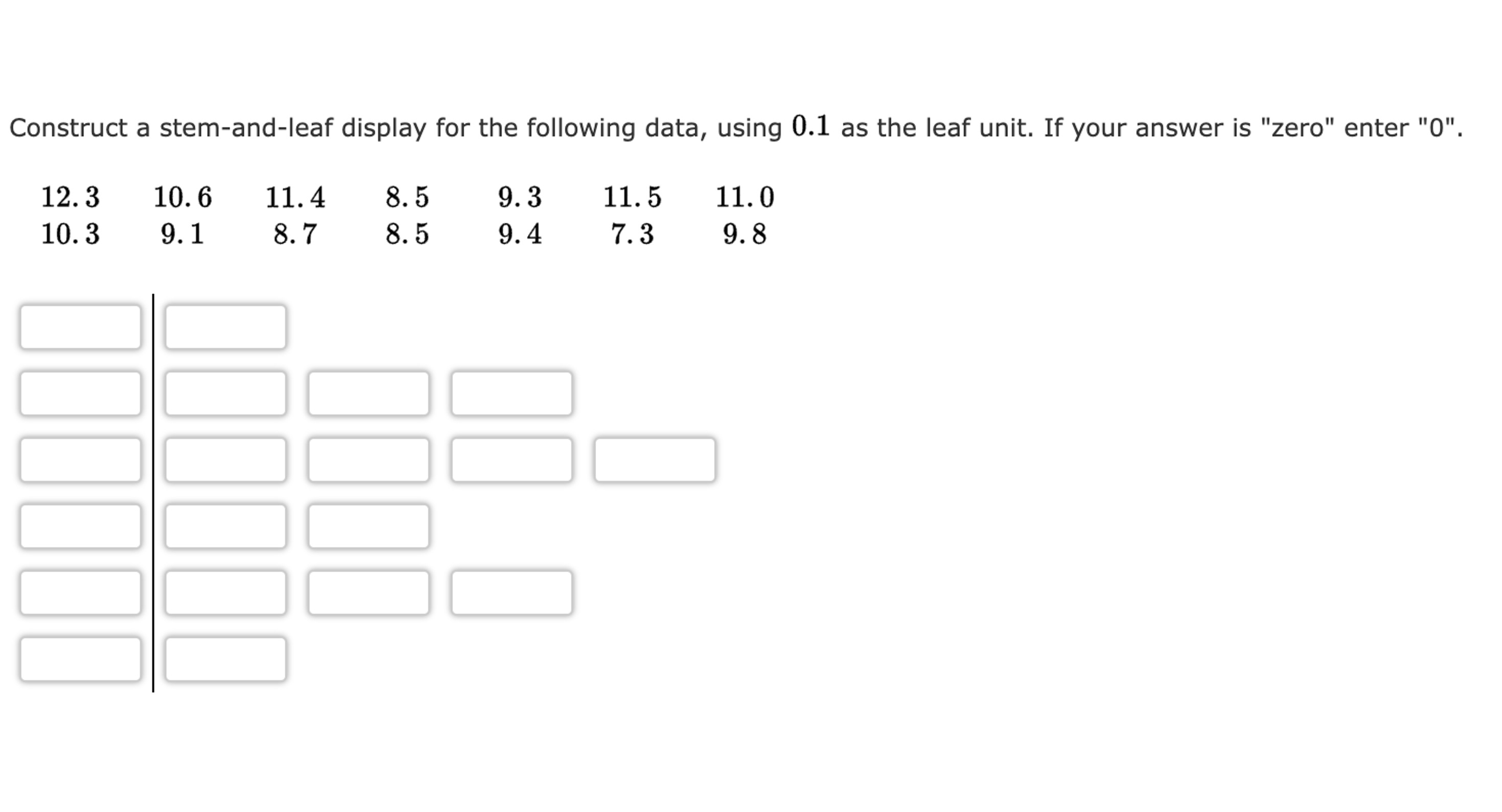 Solved Construct a stem-and-leaf display for the following | Chegg.com
