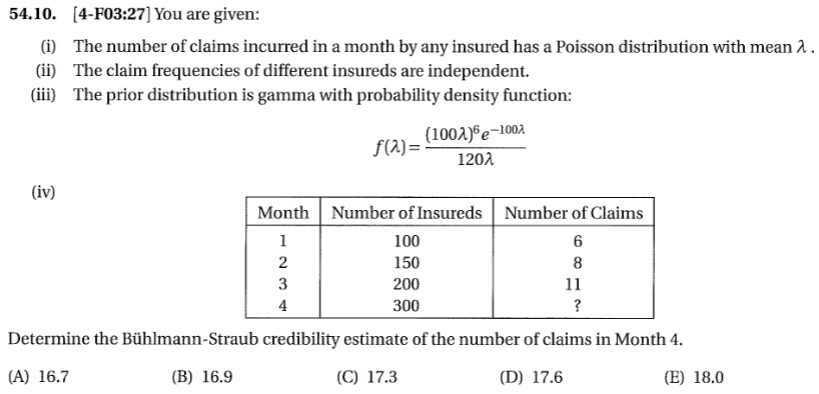 Solved 54.10. (4-F03:27) You are given: (i) The number of | Chegg.com