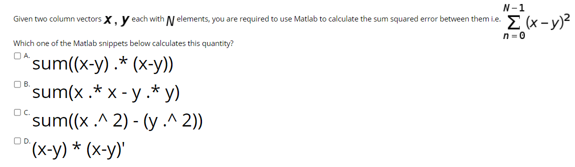Solved N-1 Given two column vectors X, Y each with N | Chegg.com