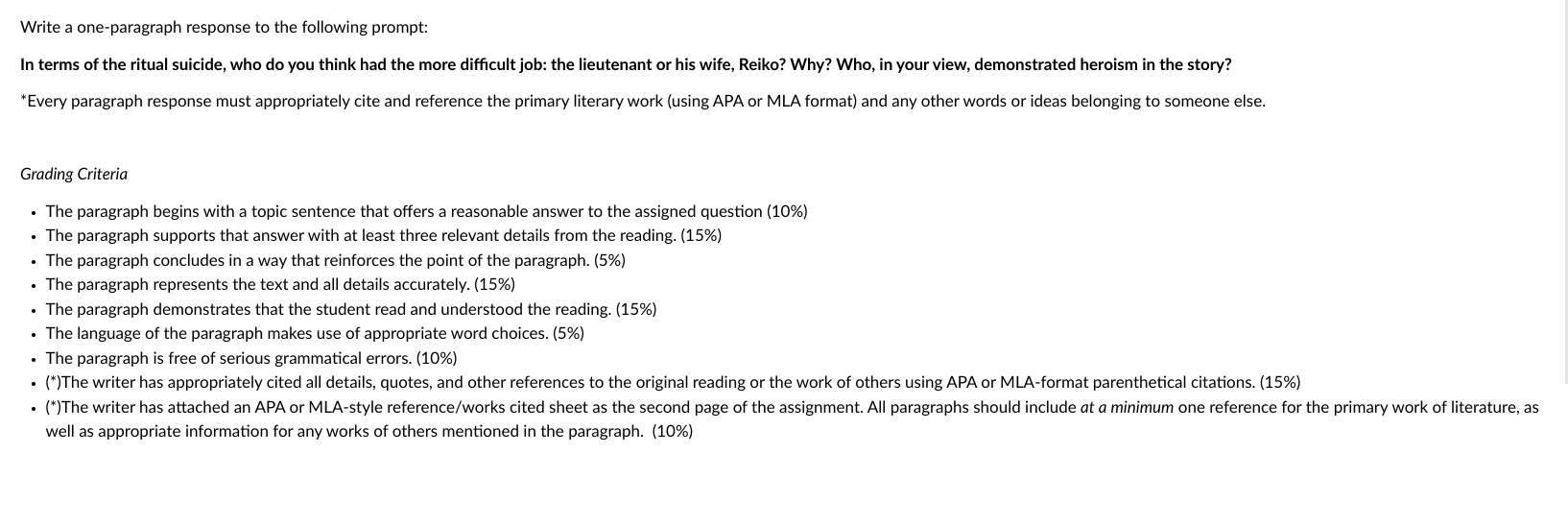 Write a one-paragraph response to the following | Chegg.com