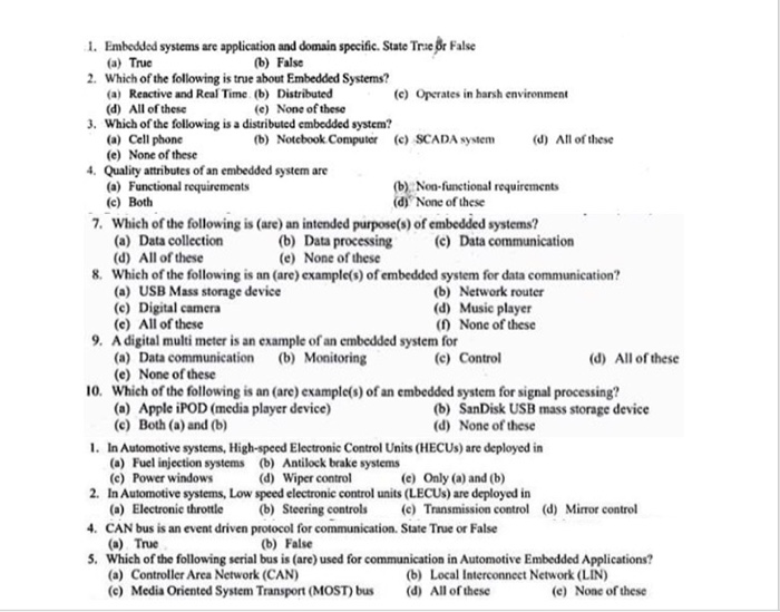 Solved 1. Embedded systems are application and domain | Chegg.com