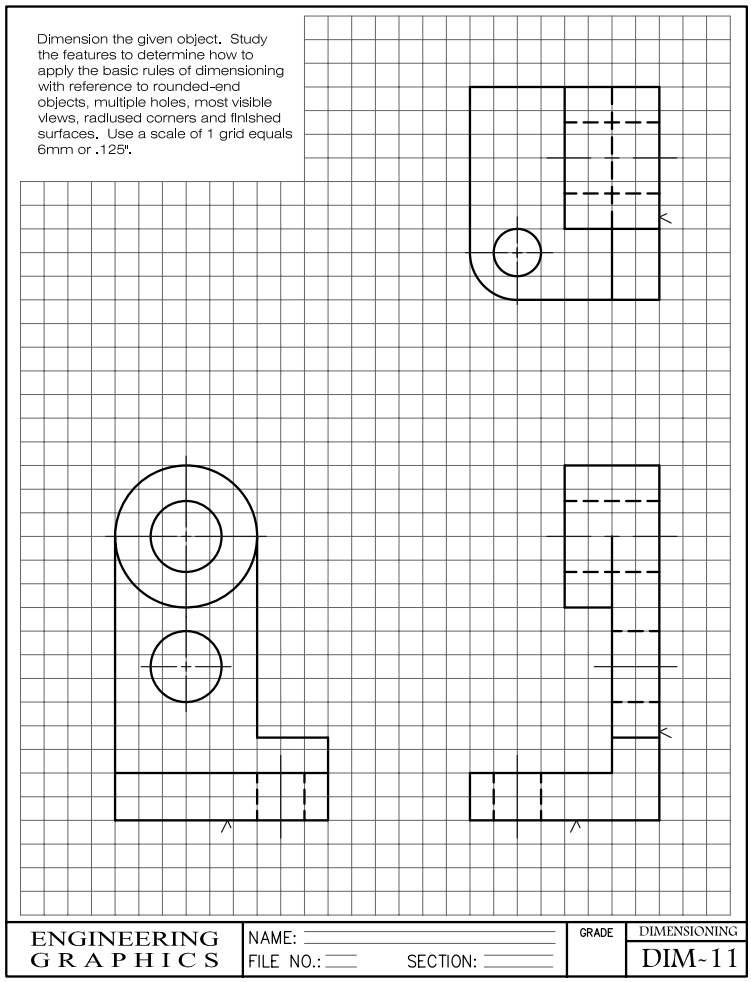 Dimension the given object. Study the features to | Chegg.com
