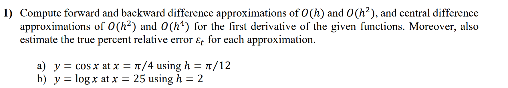 Solved Compute forward and backward difference | Chegg.com