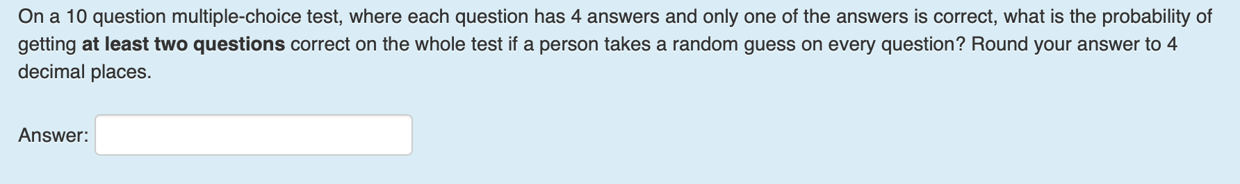 Solved On a 10 question multiple-choice test, where each | Chegg.com