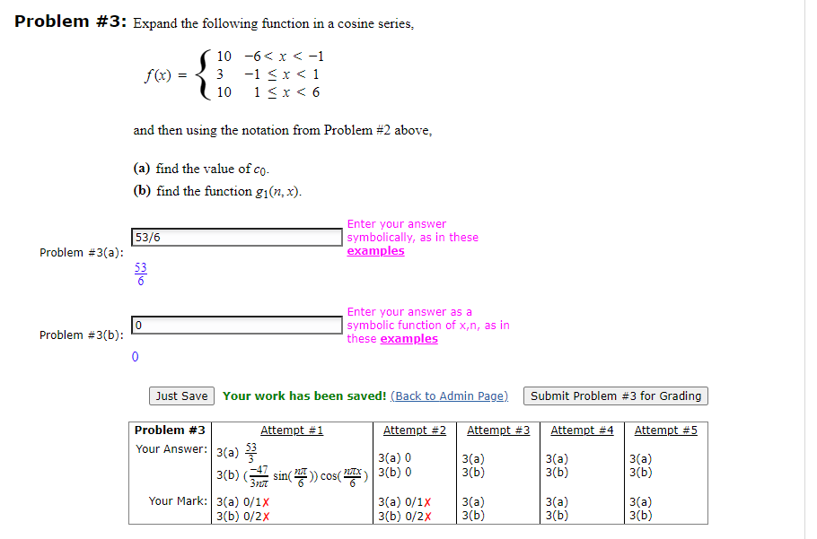 Solved Problem #3: Expand the following function in a cosine | Chegg.com
