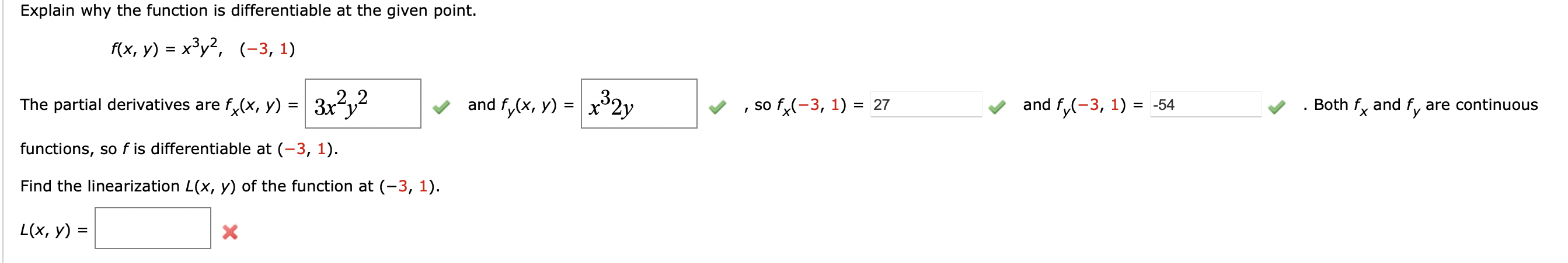 Solved Explain why the function is differentiable at the | Chegg.com