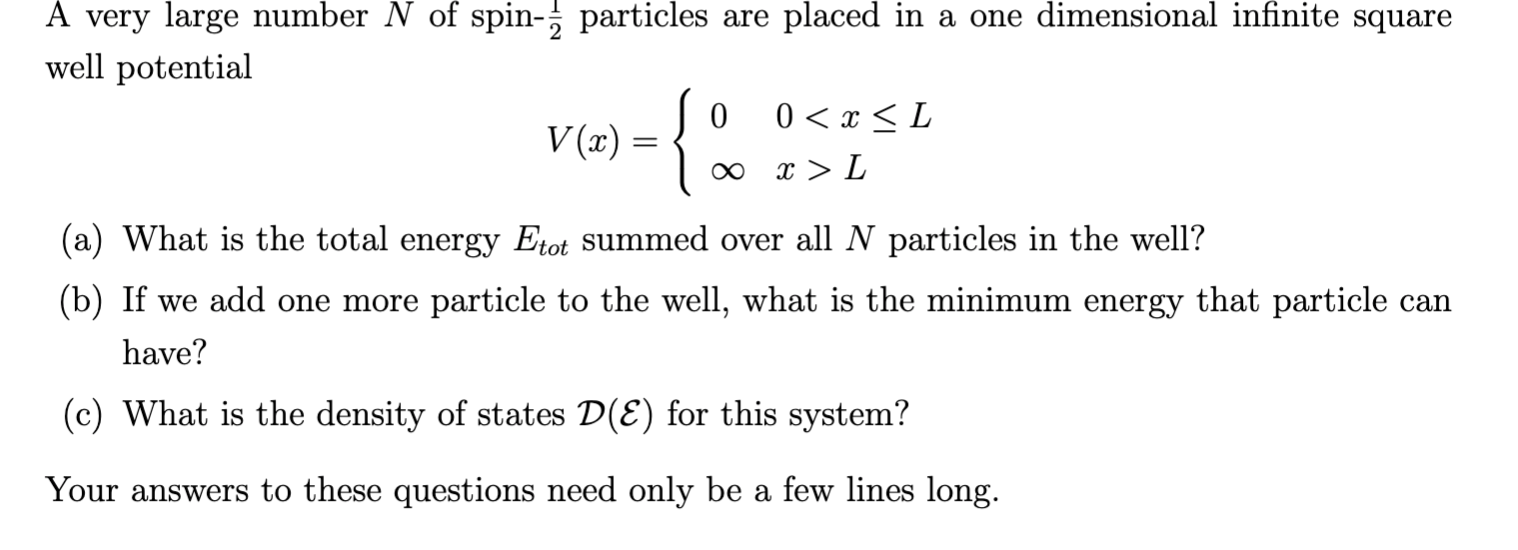 Solved A very large number N of spin- particles are placed | Chegg.com