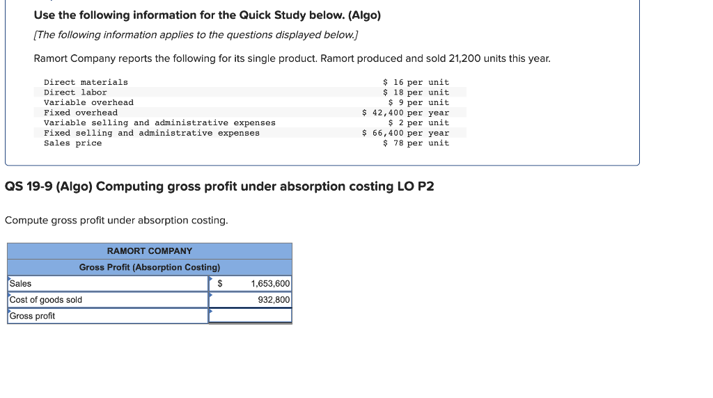 [Solved]: Use the following information for the Quick Stud