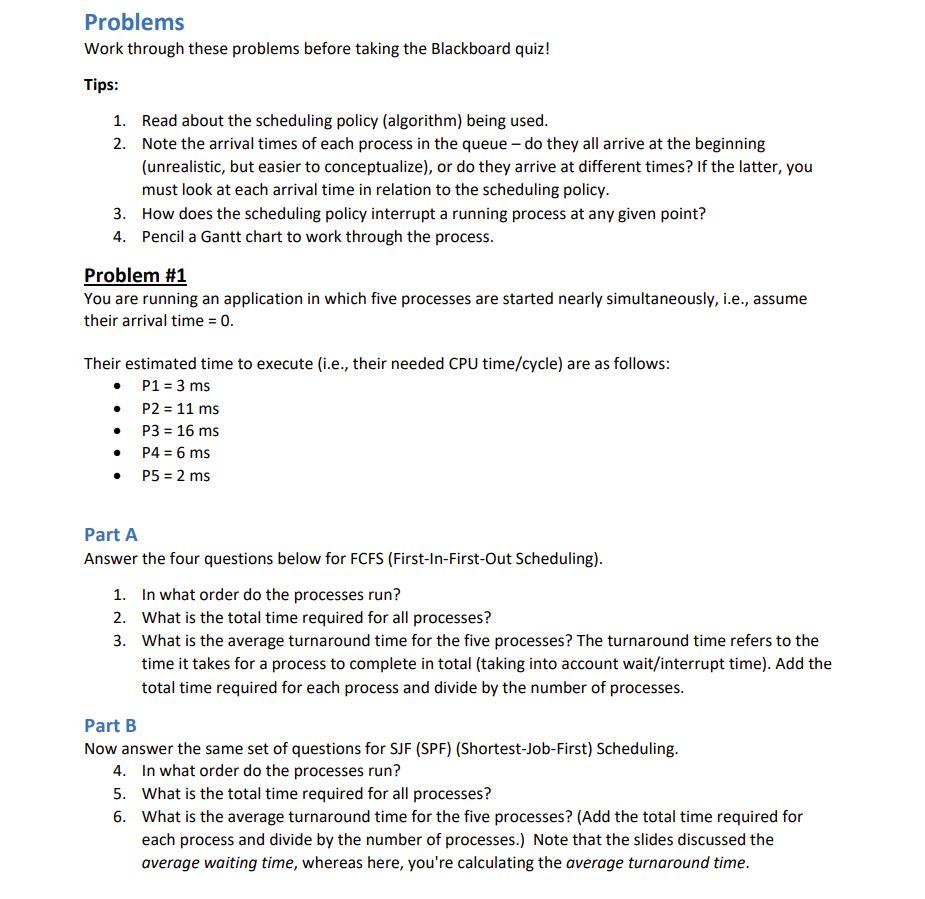 Solved Problems Work through these problems before taking | Chegg.com