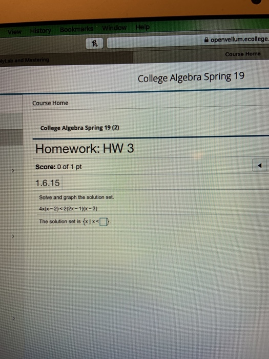 Solved Help openvellum.ecollege Course Home College Algebra | Chegg.com