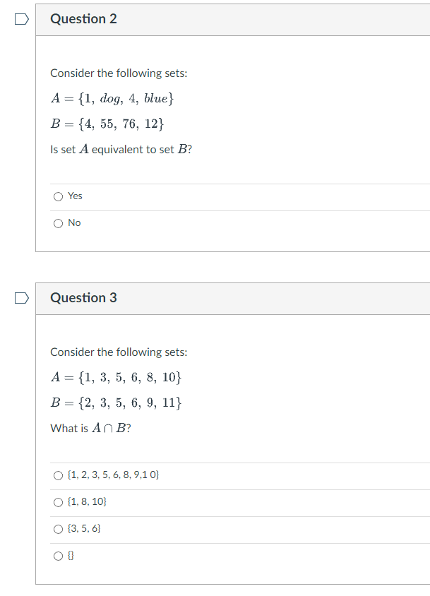 Solved Consider the following sets: A={1,dog,4, blue | Chegg.com