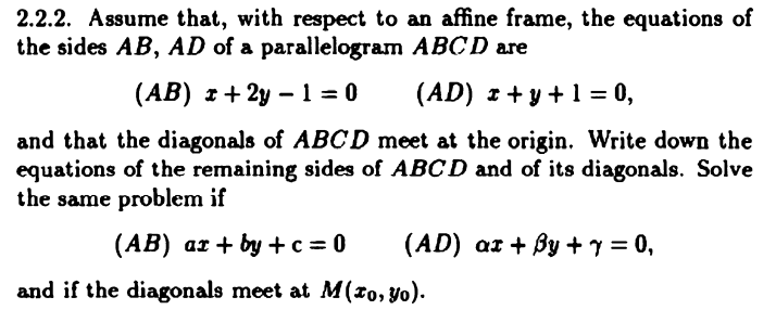 Solved 2.2.2. Assume that, with respect to an affine frame, | Chegg.com