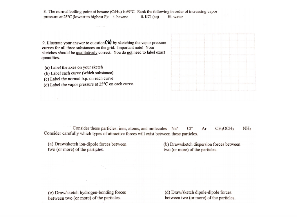 Solved 8. The normal boiling point of hexane (C6H14) is | Chegg.com