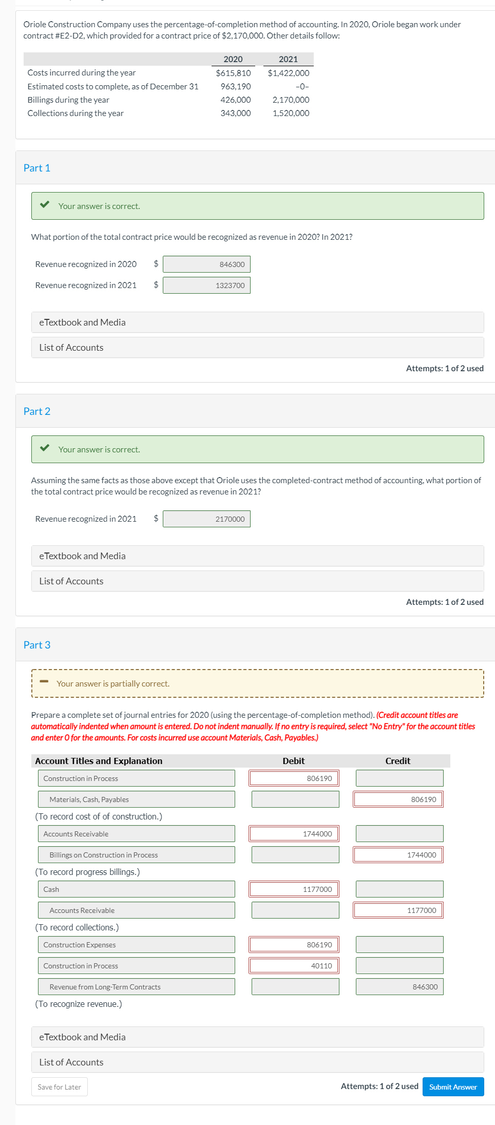 Solved Oriole Construction Company uses the | Chegg.com