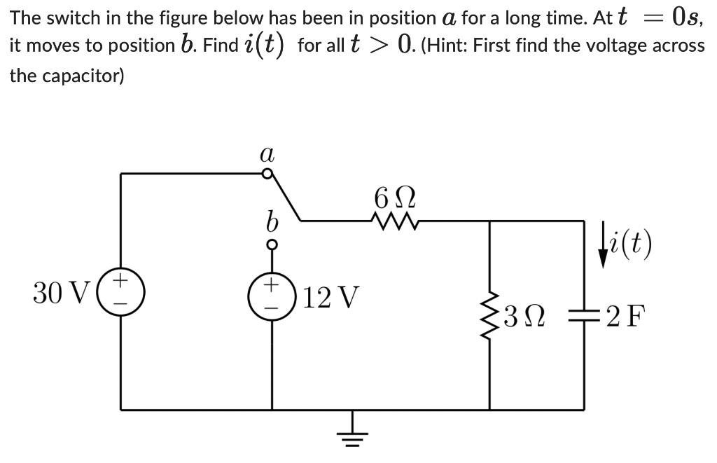 Solved The switch in the figure below has been in position a | Chegg.com Solved The switch in the figure below has been in position a | Chegg.com