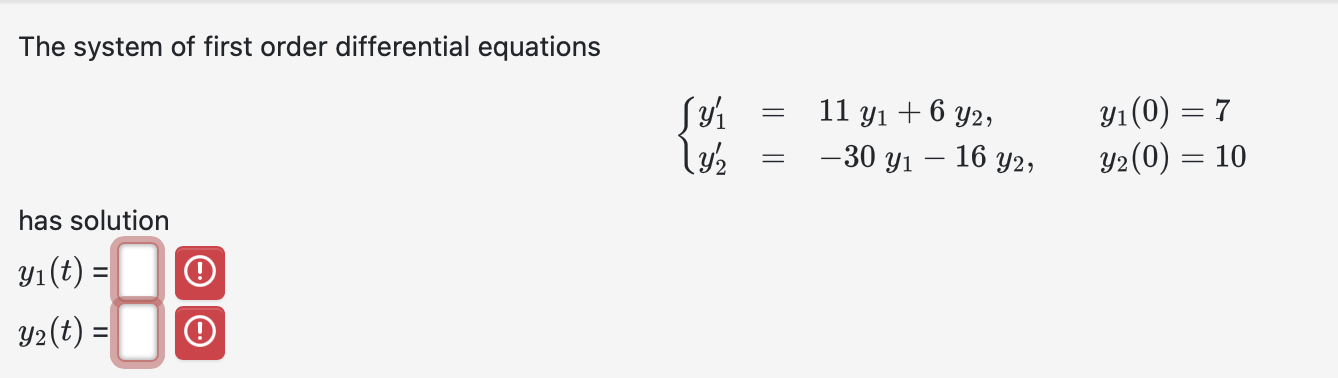 Solved The system of ﻿first order differential | Chegg.com