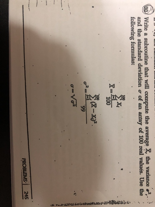 Solved Write A Subroutine That Will Compute The Average The