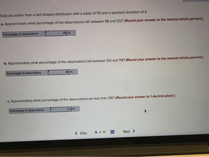 Solved Data are drawn from a bell-shaped distribution with a | Chegg.com