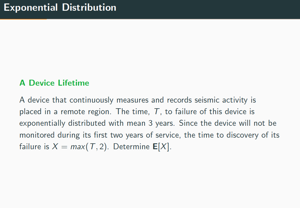 Solved Exponential Distribution A Device Lifetime A device | Chegg.com