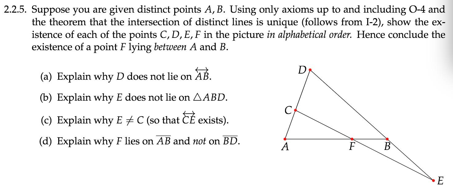 2.2.5. Suppose you are given distinct points A, B. | Chegg.com