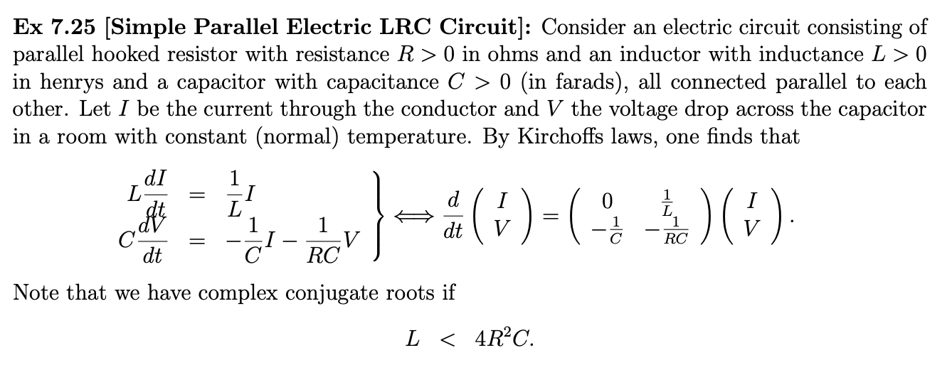 Solved Ex 7.25 [Simple Parallel Electric LRC Circuit]: | Chegg.com