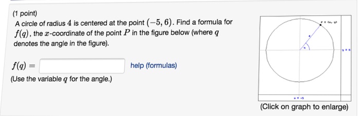 Solved A circle of radius 4 is centered at the point (-5, | Chegg.com