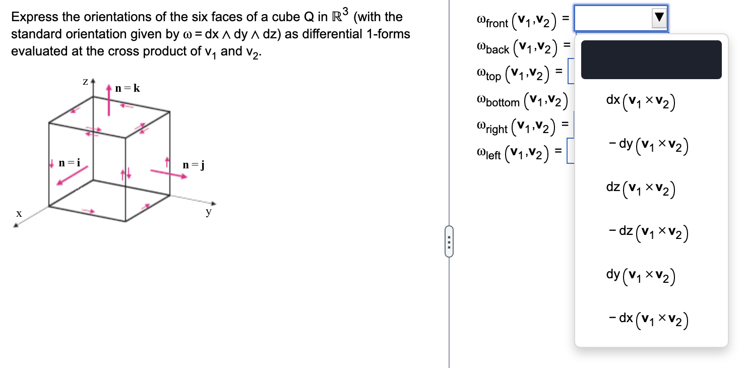 Solved Express the orientations of the six faces of a cube Q | Chegg.com