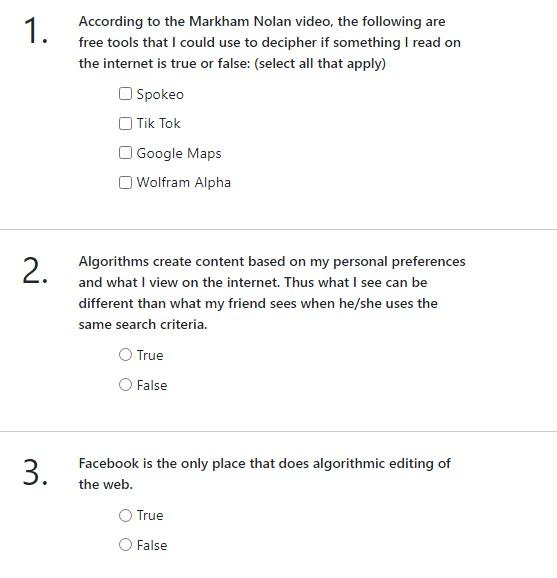 Solved 1 According to the Markham Nolan video, the following | Chegg.com