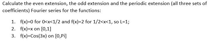 Solved Calculate the even extension, the odd extension and | Chegg.com
